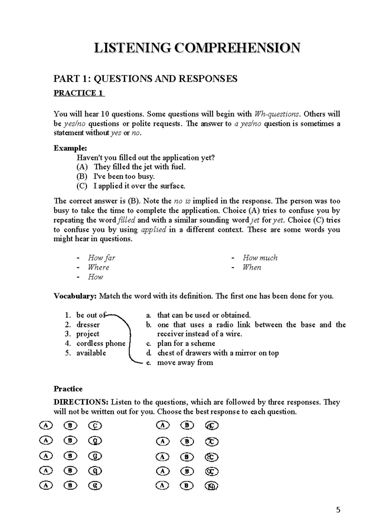 02. Listening english - LISTENING COMPREHENSIONLISTENING COMPREHENSION ...
