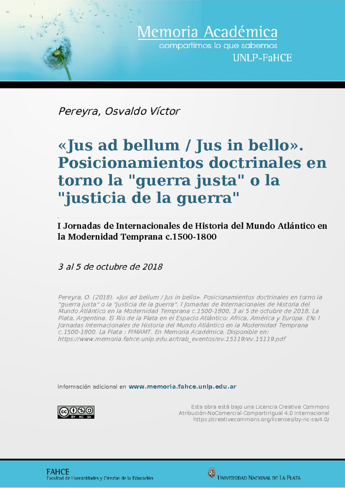 Ev - ... - Pereyra, Osvaldo Víctor «Jus ad bellum / Jus in bello ...