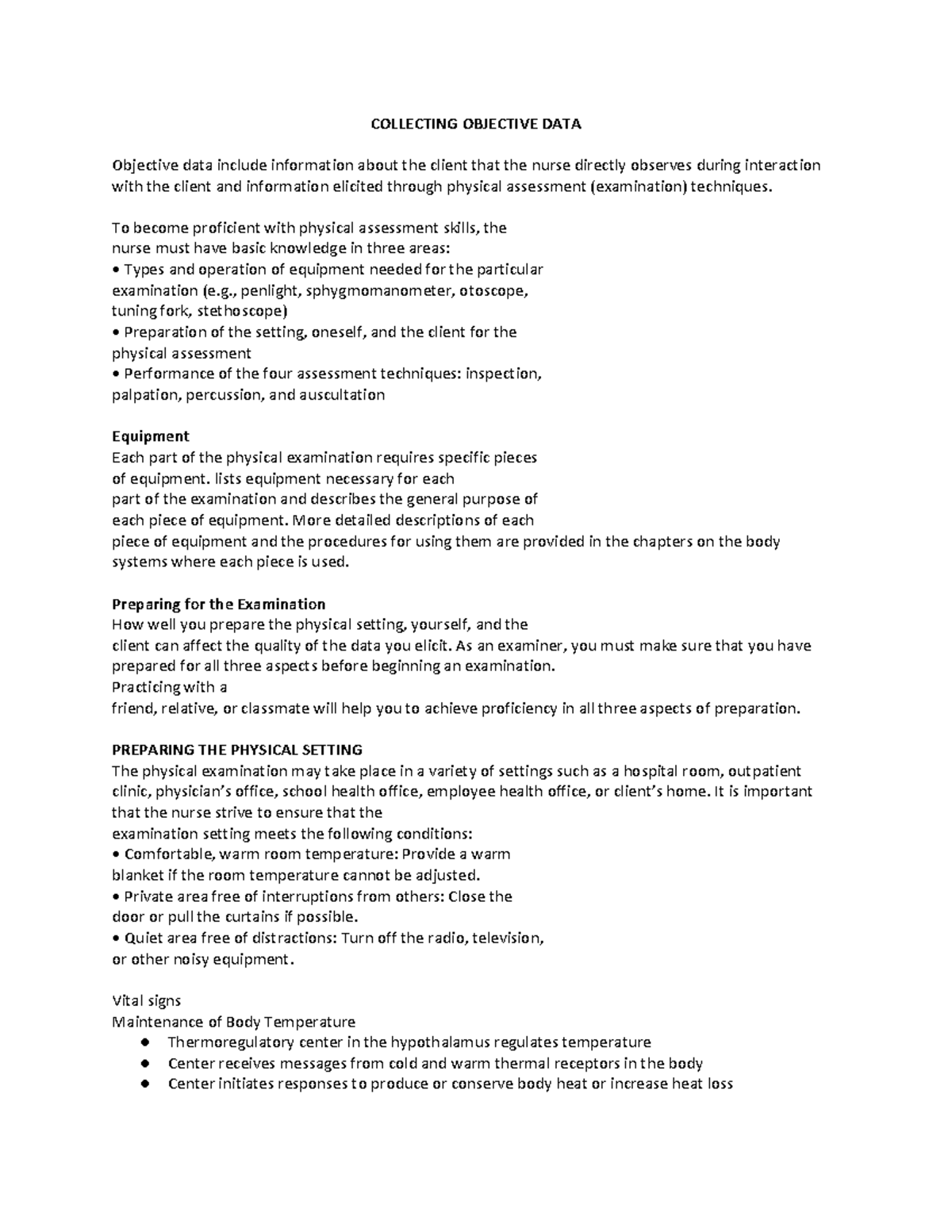 Collecting Objective DATA NO - COLLECTING OBJECTIVE DATA Objective data ...