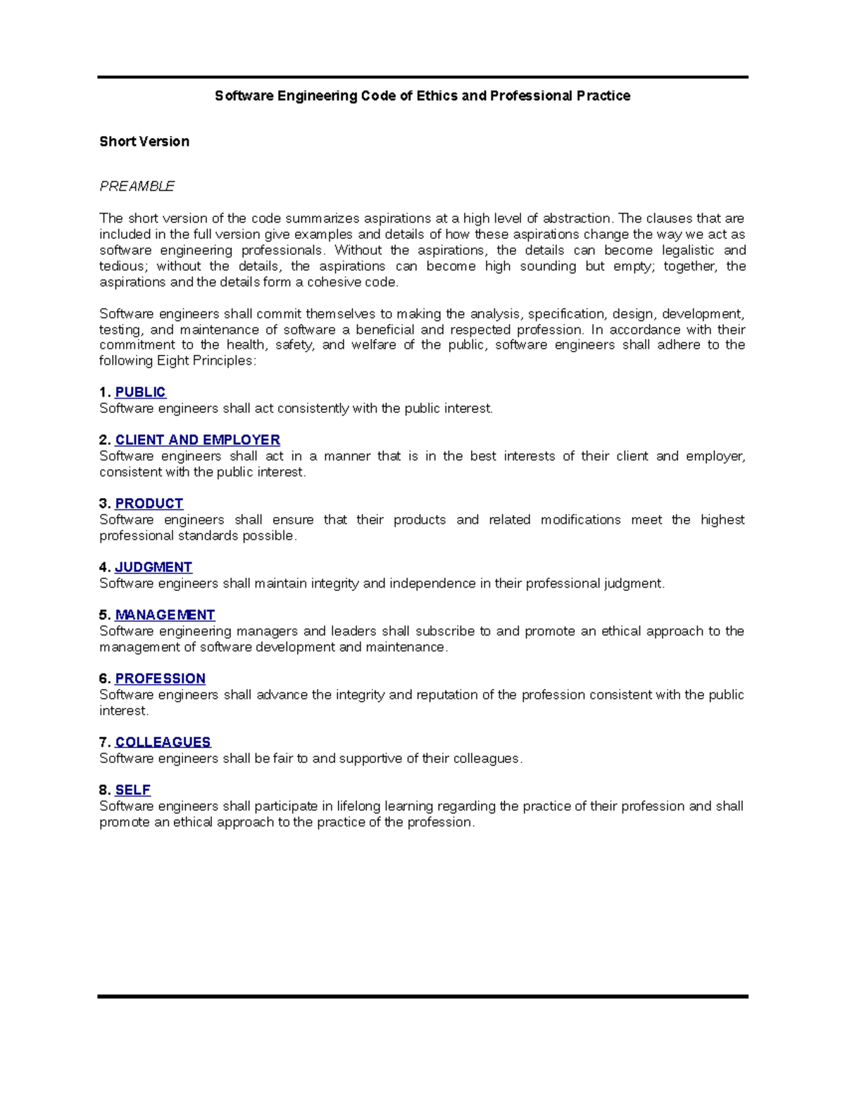 07 Handout 2 - sasdsadsadadad - Software Engineering Code of Ethics and ...