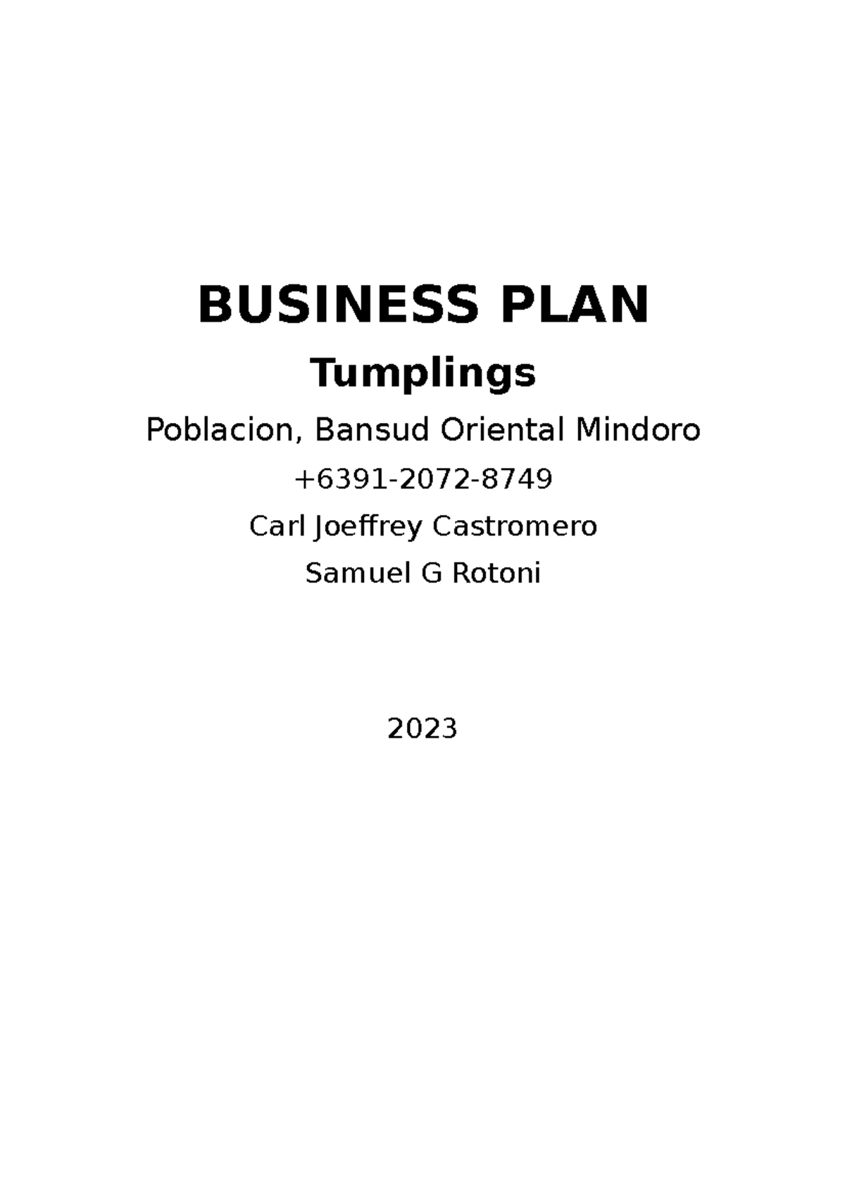 Business PLAN Revise - live in oriental mindoro phlippines - BUSINESS ...