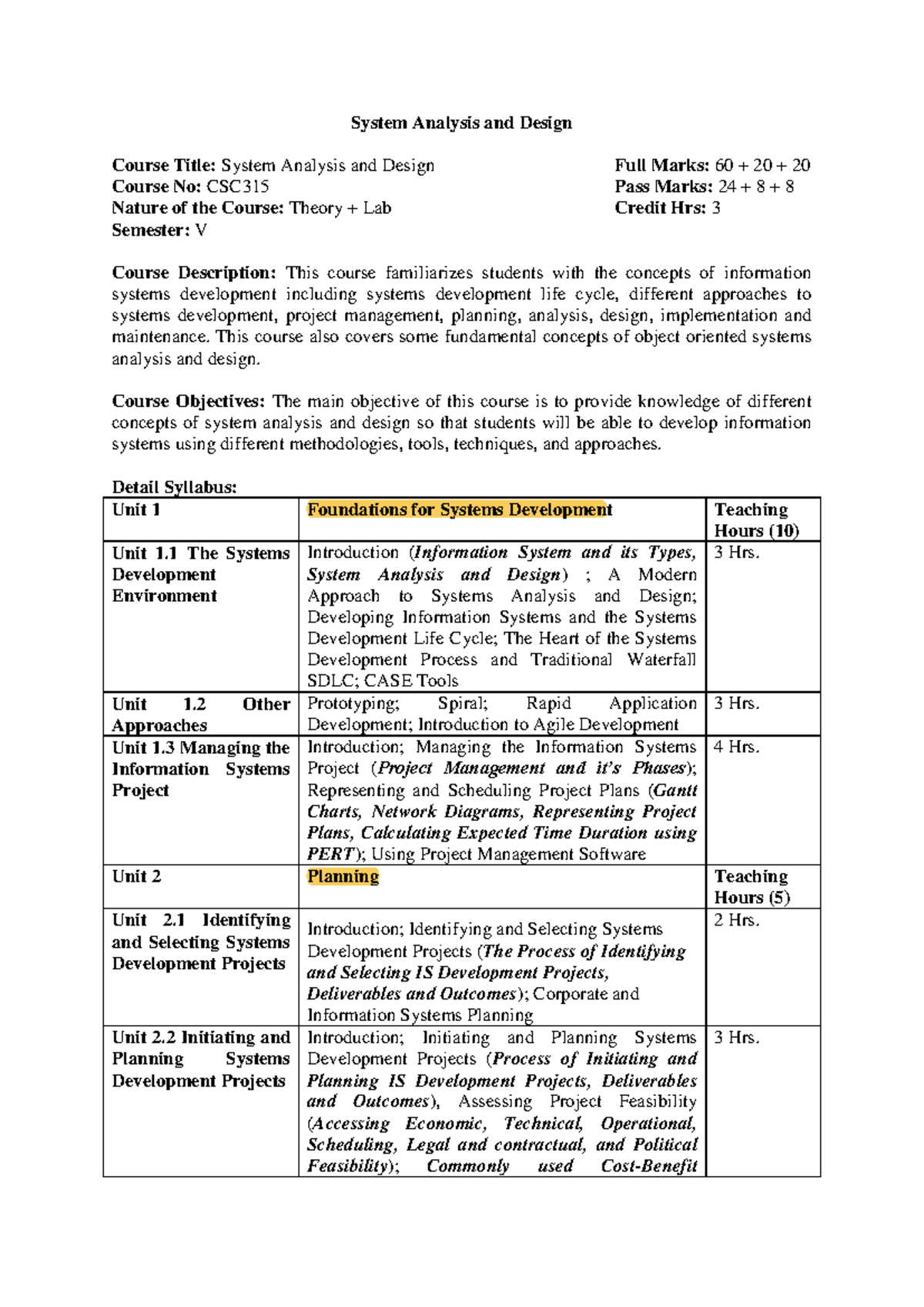 CSC315 System Analysis and Desing - System Analysis and Design Course ...