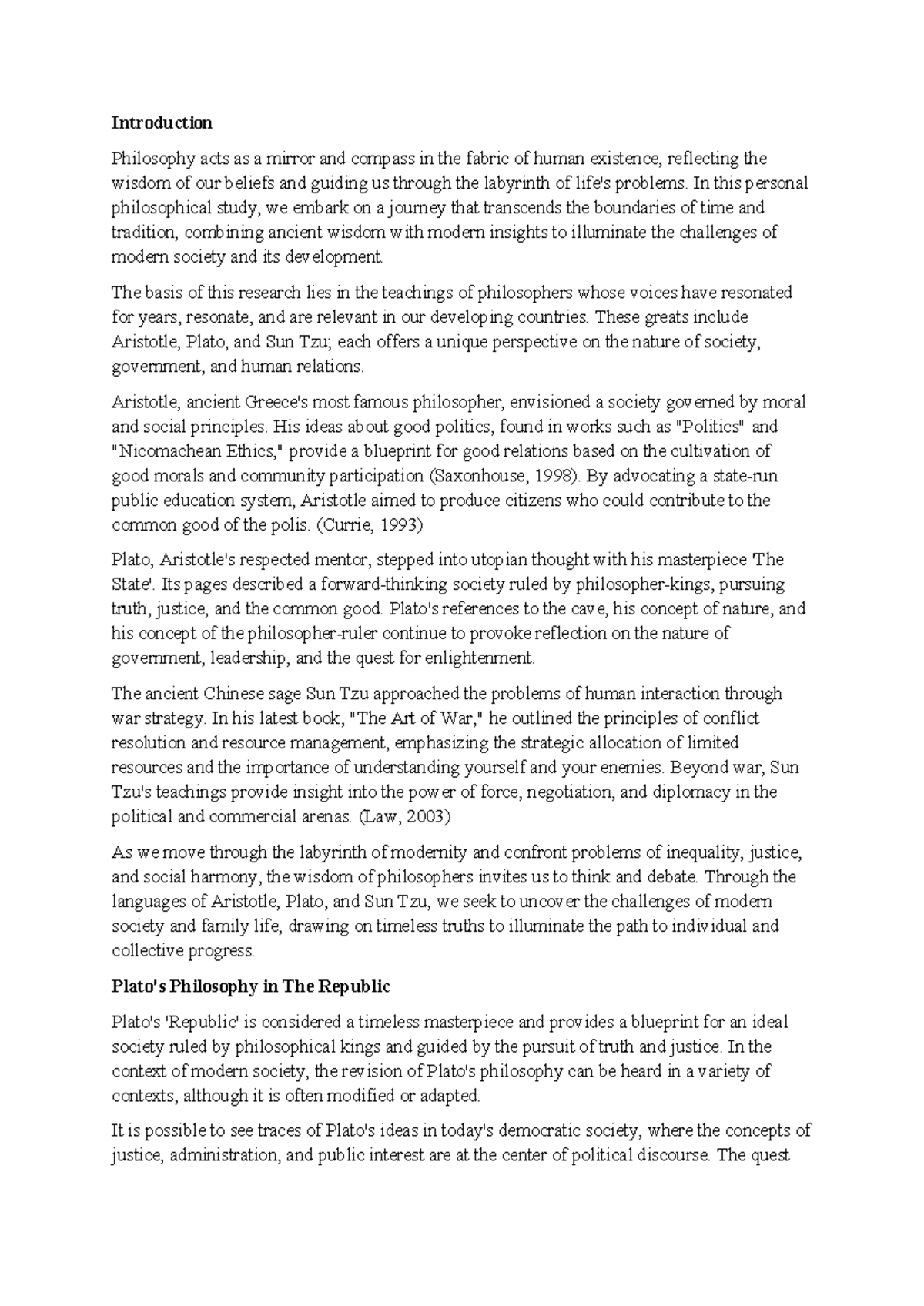 Philosophy unit4 written assignment - Introduction Philosophy acts as a ...