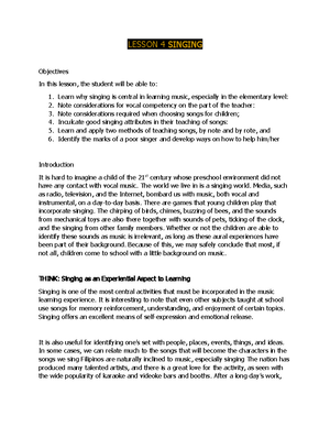 Lesson 5 Rhythm - Lesson 5 Rhythm Objectives In this lesson, the ...