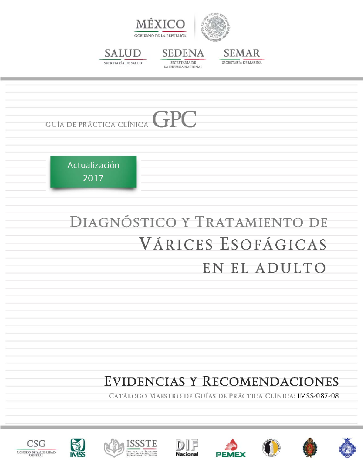 133. Varices Esofagicas (2017 ) - GUÍA DE PRÁCTICA CLÍNICA GPC ...