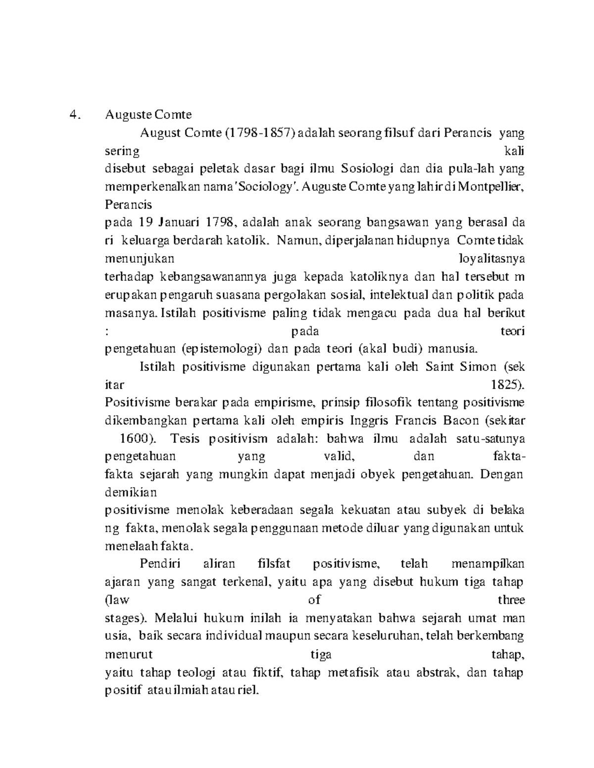 Tokoh dan Biografi 4 - Filsafat Agama - Auguste Comte August Comte (1798-1857) adalah seorang ...