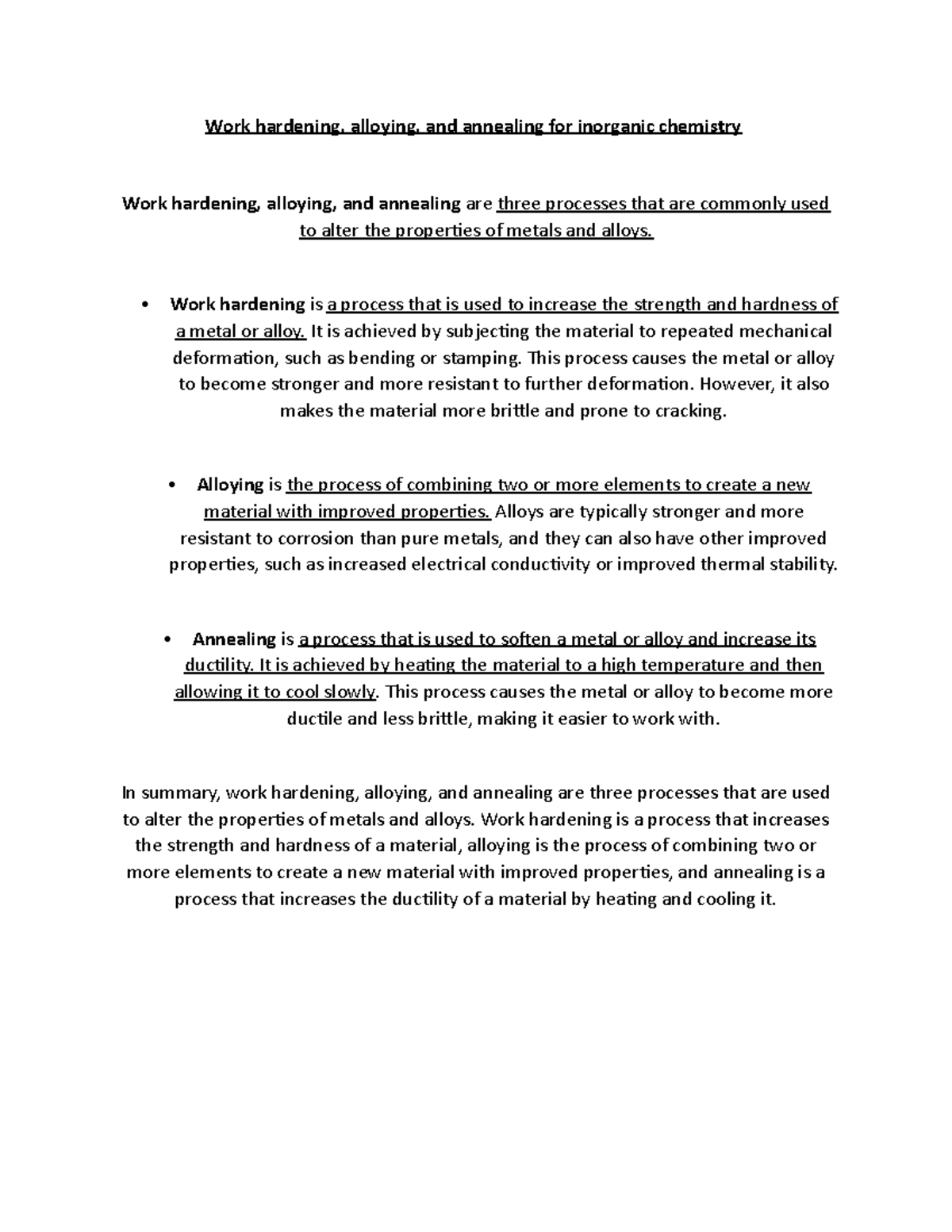 Document 89 (49) - Work hardening, alloying, and annealing for ...