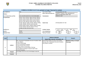 AACS2034 Fundamentals of Computer Network - Tutorial 1: Introduction to Networks Q1. (a) Briefly ...