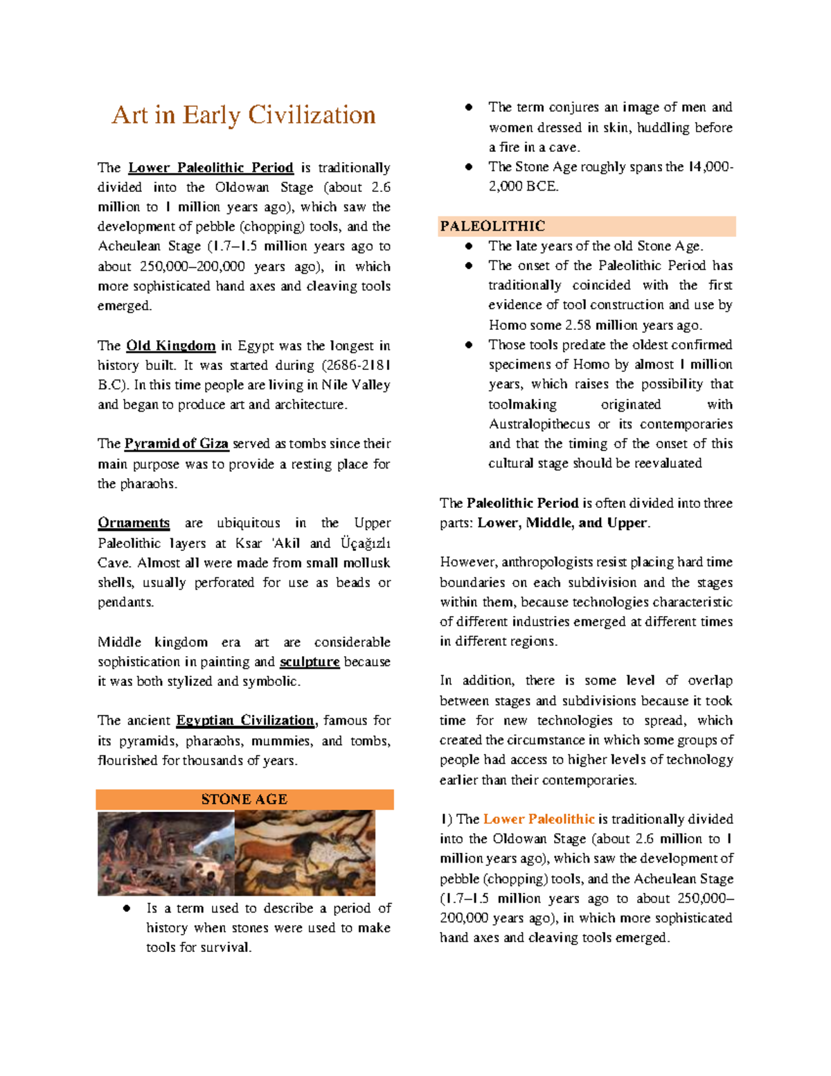 ARTA111 WEEK 08 Art in Early Civilization - Art in Early Civilization ...