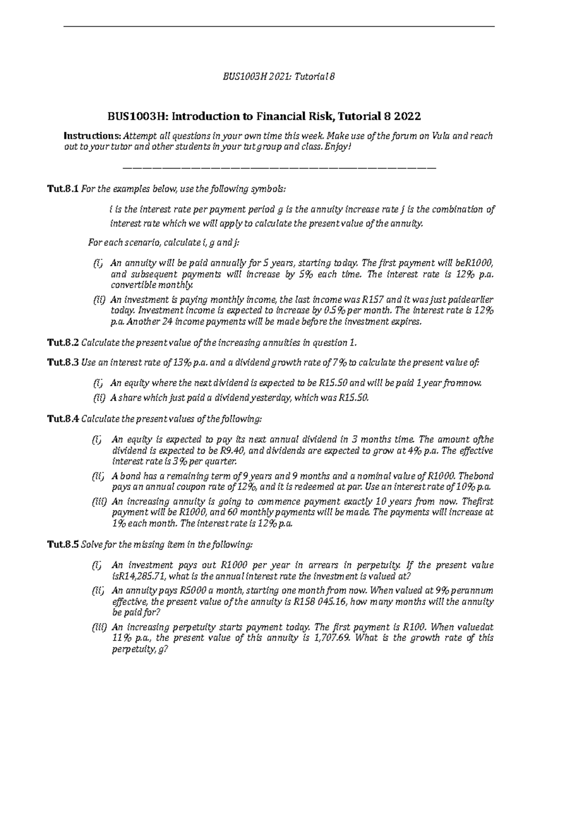 BUS1003H Tutorial 8 - Exercises 2022 - BUS1003H 2021: Tutorial 8 ...