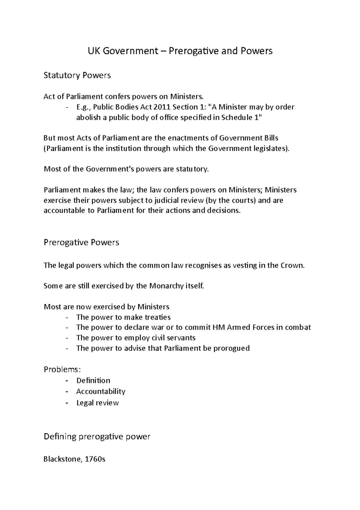 UK Government - Prerogative and Powers - UK Government – Prerogative ...