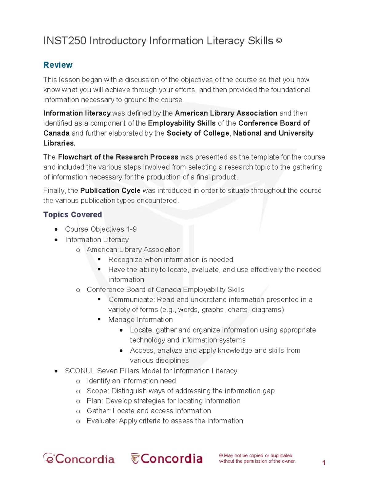 L2 review - Note - 1 © May not be copied or duplicated without the permission of the owner ...