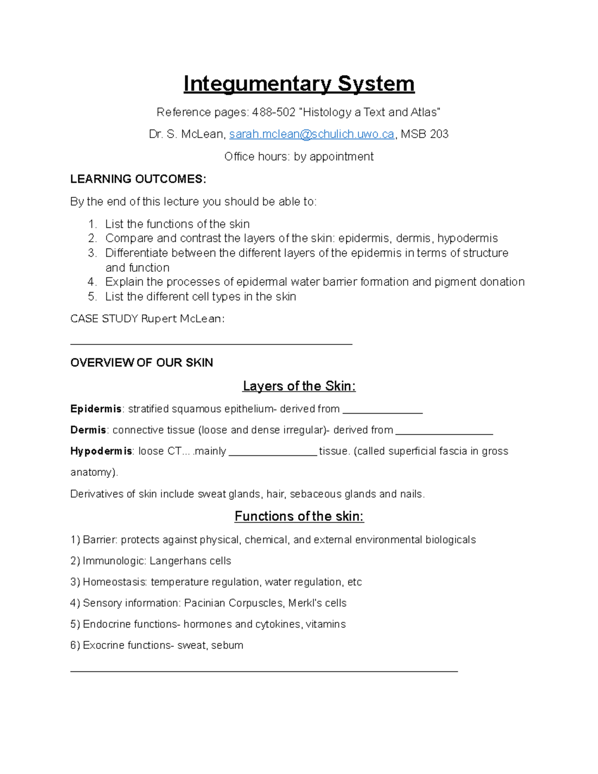 Integumentary System - Integumentary System Reference pages: 488-502 ...