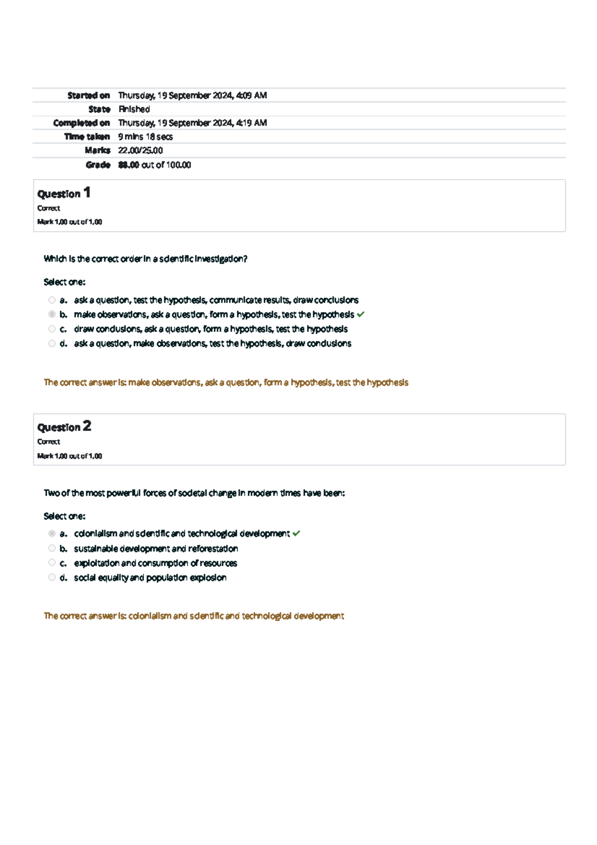 Graded Quiz Unit 3 Attempt review Home 88% - Started on Thursday, 19 ...
