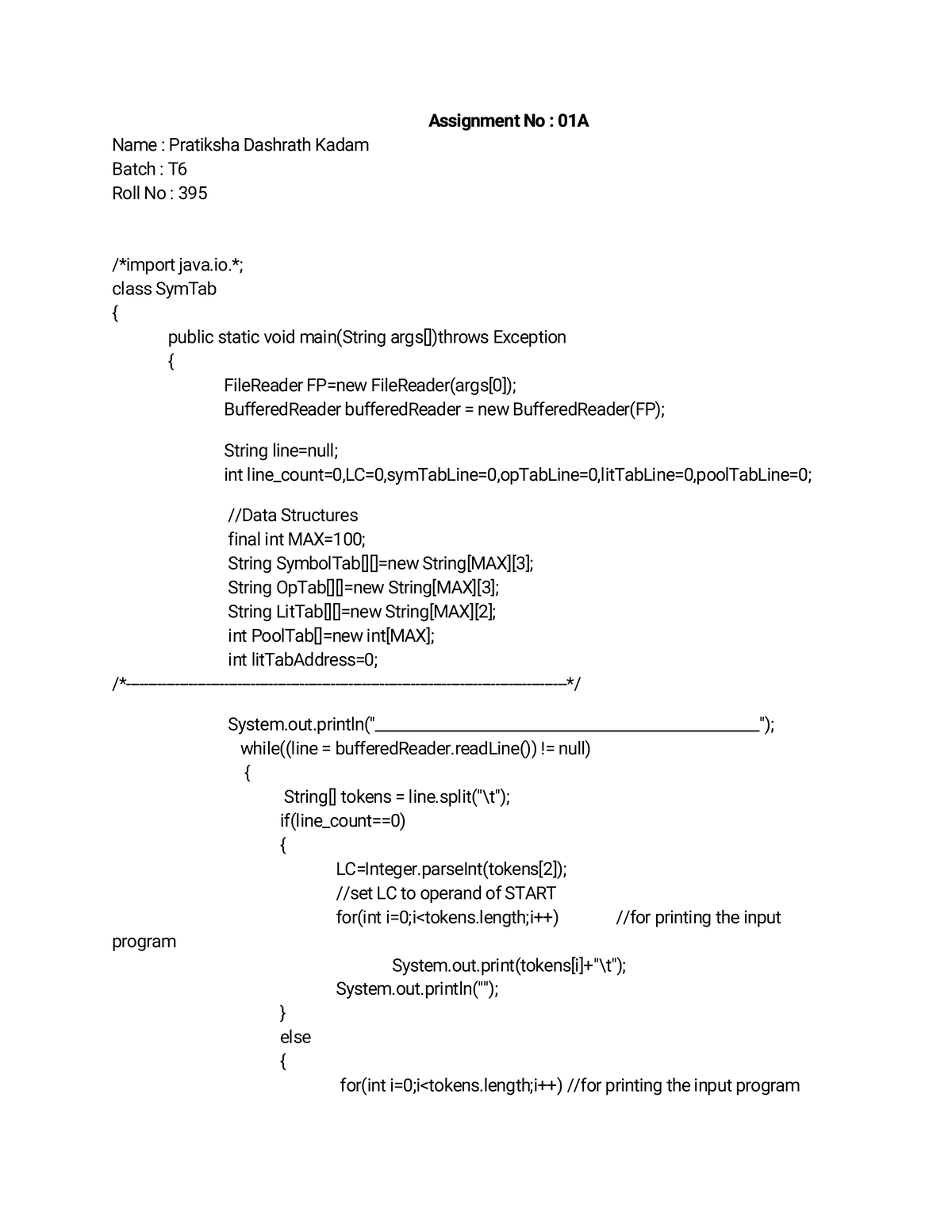 2aa4a945 7b4c 42c6 ae27 4f8a53291612 - Assignment No : 01A Name : Pratiksha Dashrath Kadam Batch ...