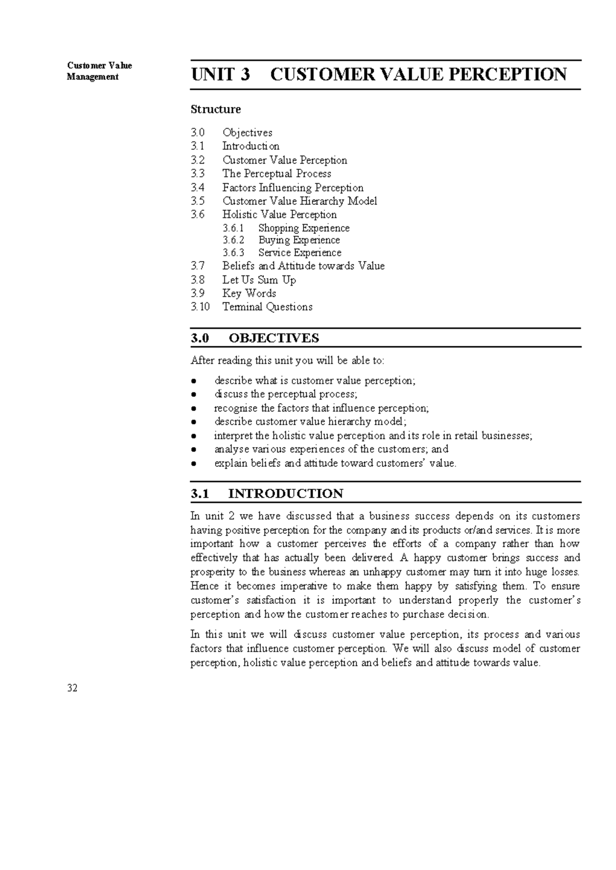 Understand customer perception - UNIT 3 CUSTOMER VALUE PERCEPTION ...