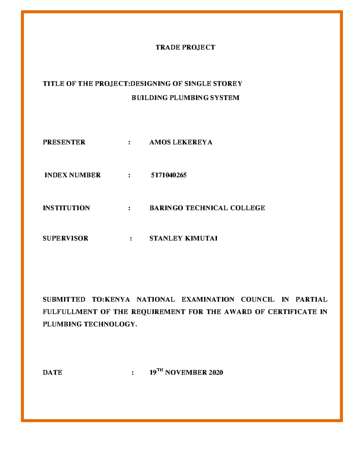 5171040265 - fine - TRADE PROJECT TITLE OF THE PROJECT:DESIGNING OF ...