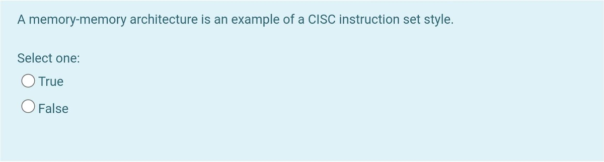 Quiz 1 - Fall 2023 - summary - A architecture is an example of a CISC ...