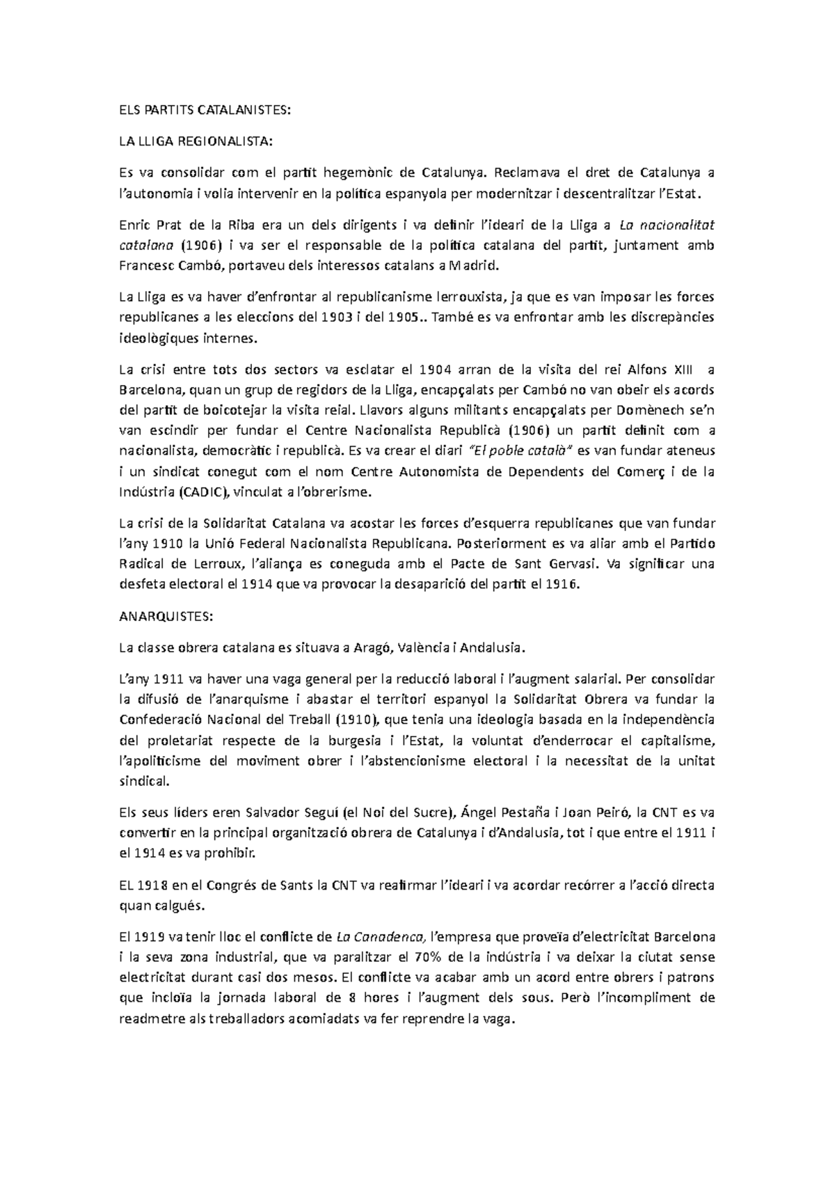 Segunda Parte REST - ELS PARTITS CATALANISTES: LA LLIGA REGIONALISTA ...