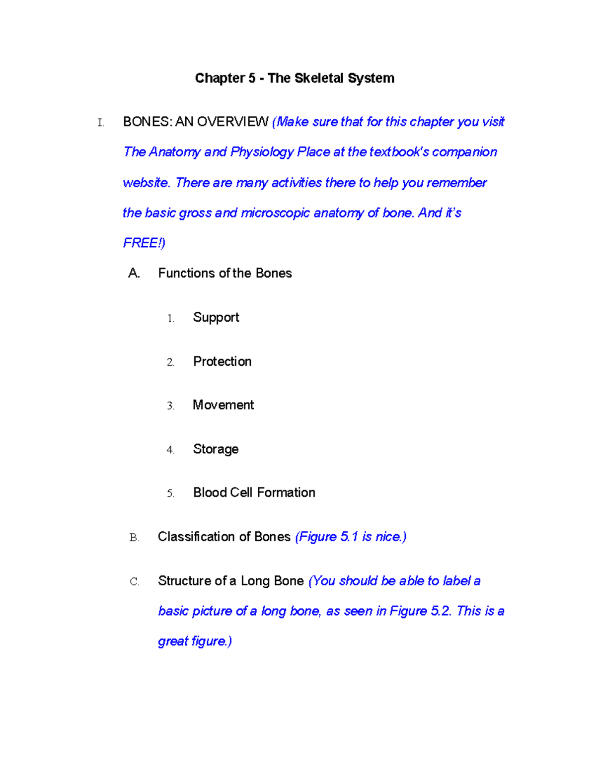 Ch 5 - Anatomy & Physiology BIO136 - Chapter 5 - The Skeletal System I ...