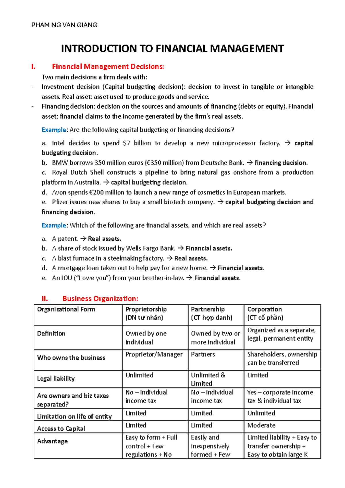Introduction TO Financial Management - INTRODUCTION TO FINANCIAL ...