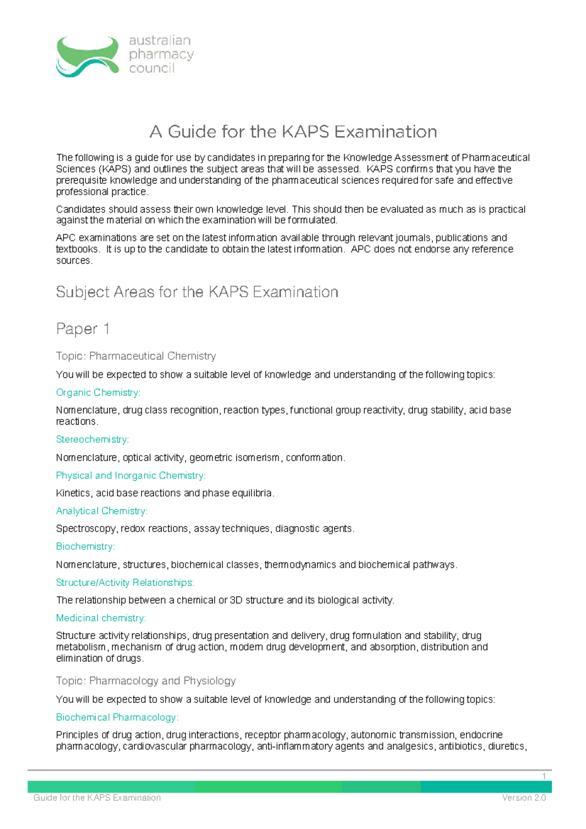 A Guide For The Kaps Examination - 1 Guide for the KAPS Examination Version 2. A Guide for the ...