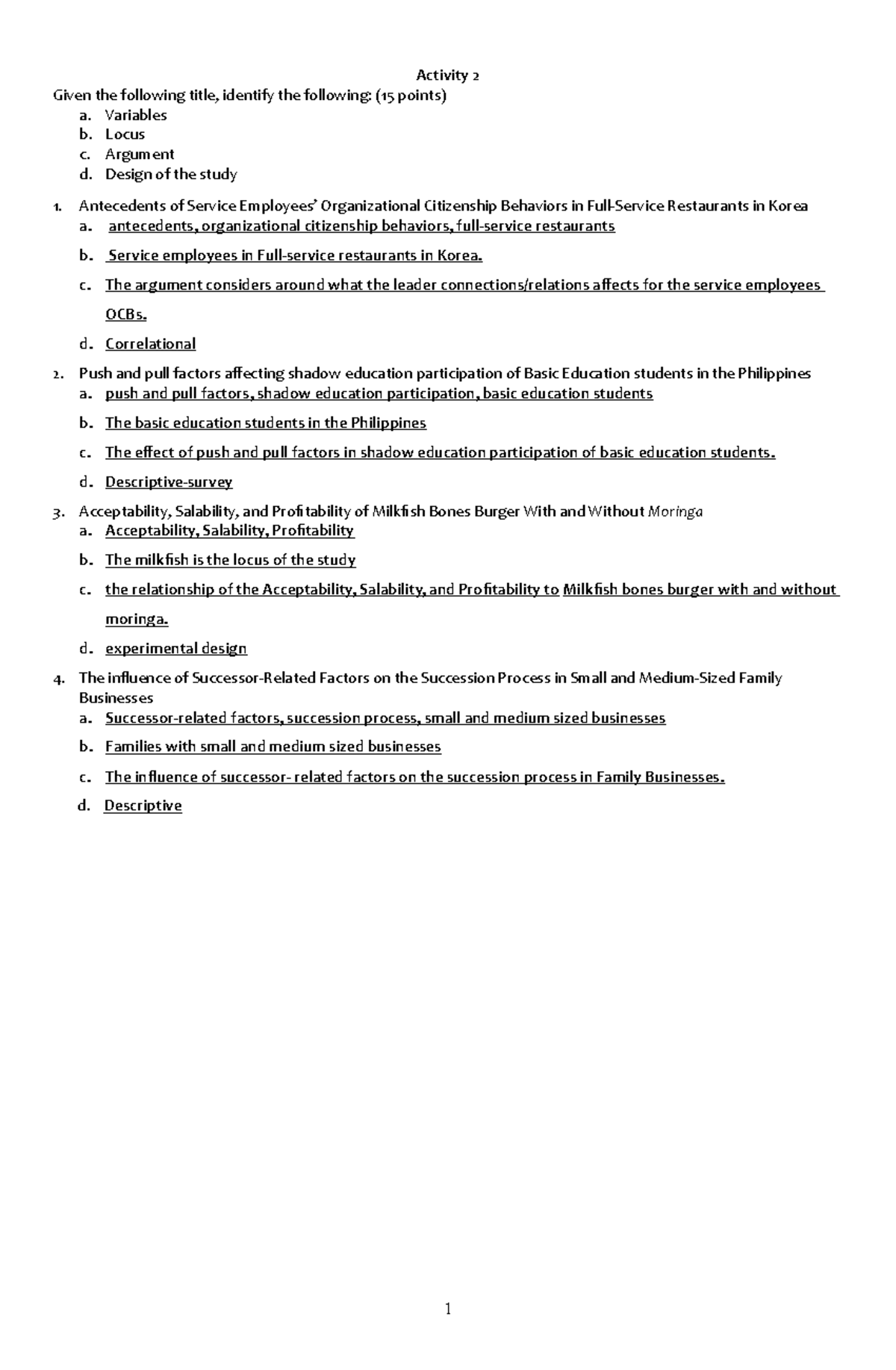 PR 2 module 2 Activity 2 - Research 99 - Activity 2 Given the following ...