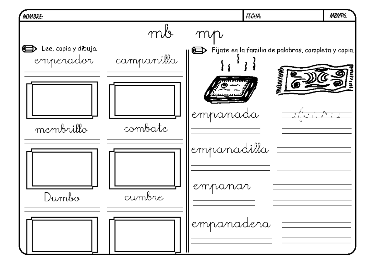 Dosier 3r trimestre - Lee, copia y dibuja. Fíjate en la familia de ...