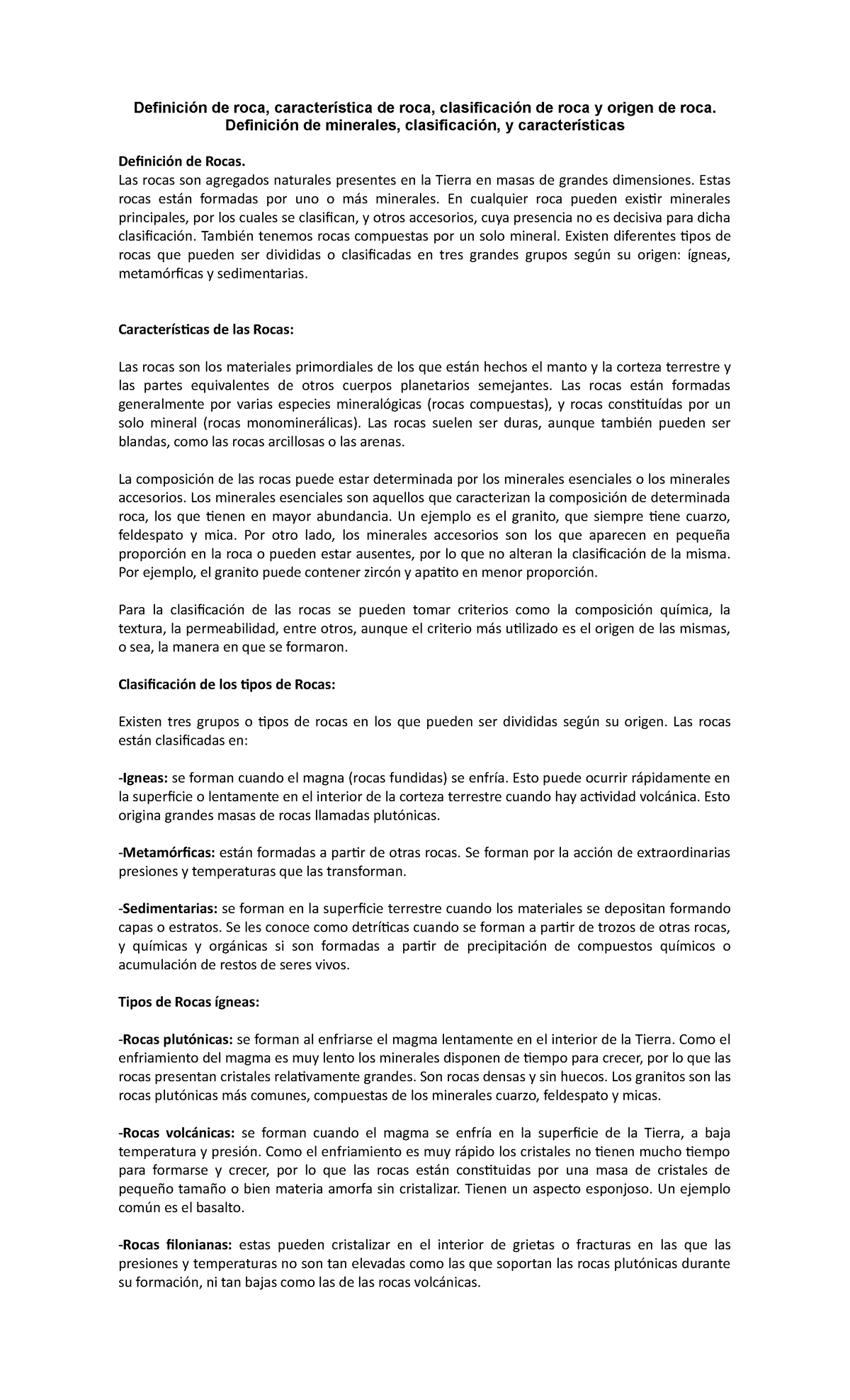 Definición de roca - Apuntes el bicho mio - Definición de roca ...