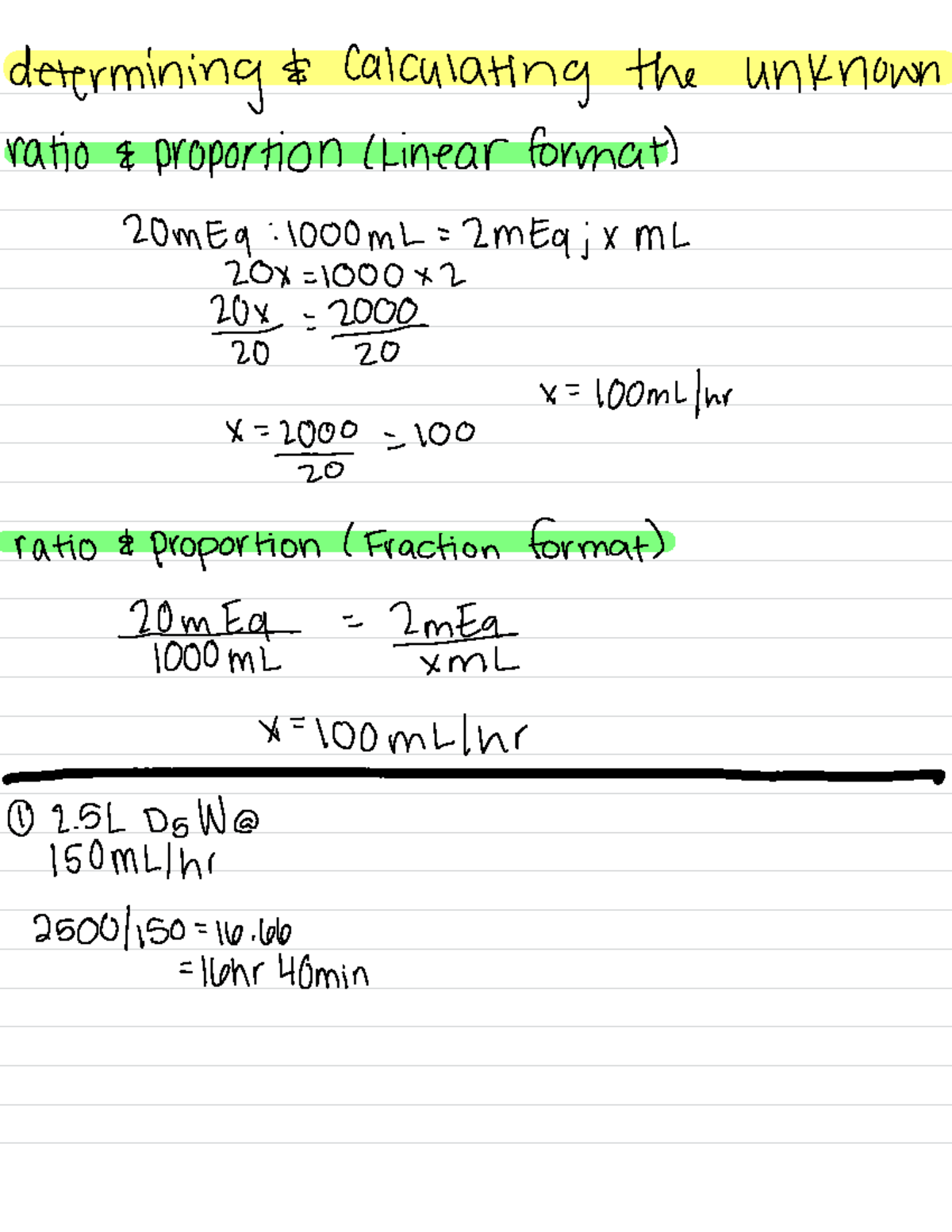 Dosage Calculation Module 3 - determining calculating the unknown ratio ...