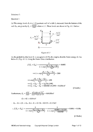 MEMS and Nanotechnology 2021 Exam Paper combined - IMPERIAL COLLEGE ...