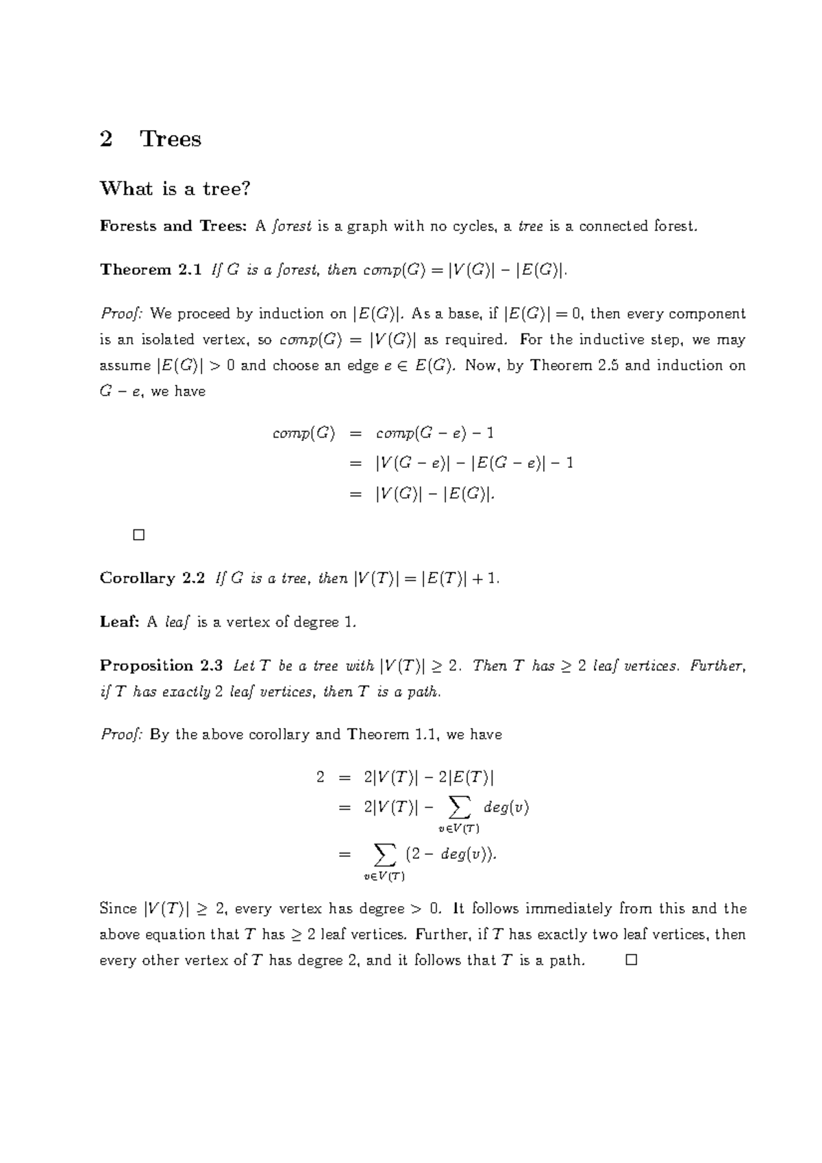 MATH 279A Lecture 2 - 2 Trees What is a tree? Forests and Trees ...
