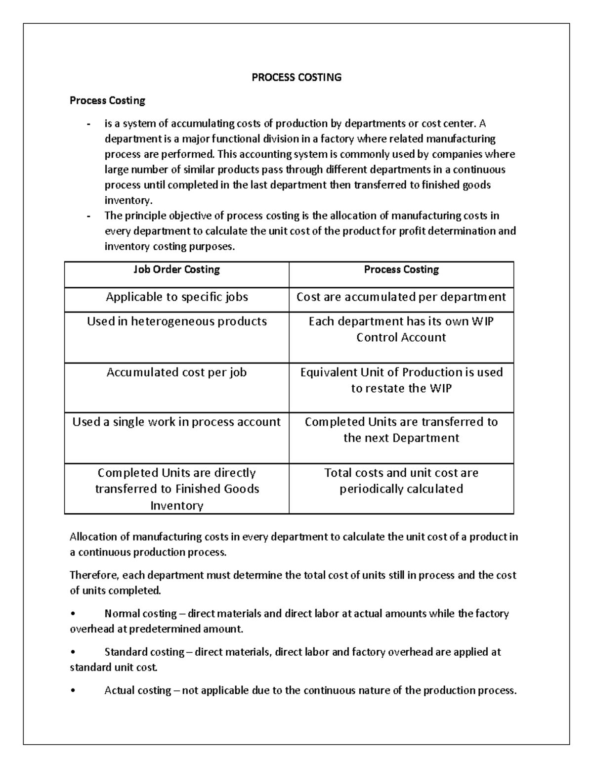 Process-Costing-Module for Strategic cost accounting - PROCESS COSTING ...