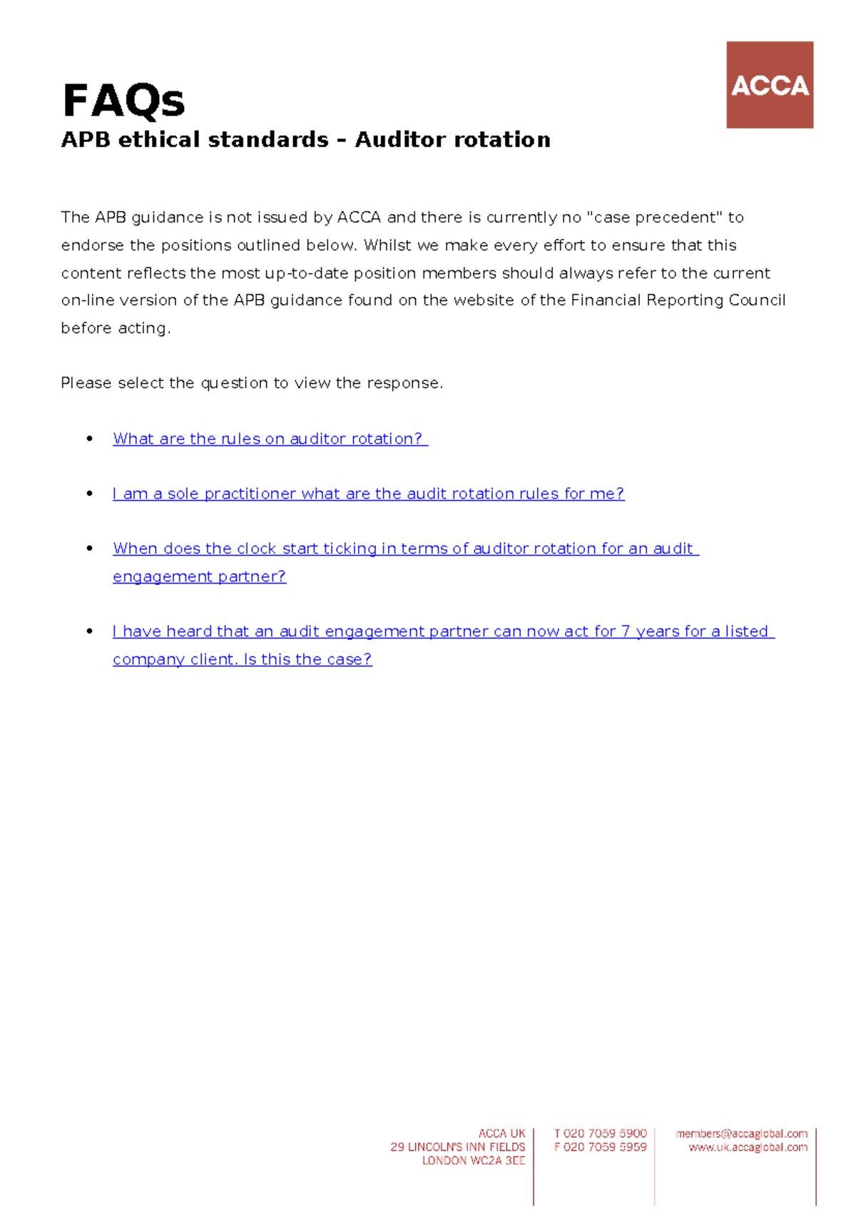 Auditor-faqs-2011 - reporting - FAQs APB ethical standards – Auditor ...