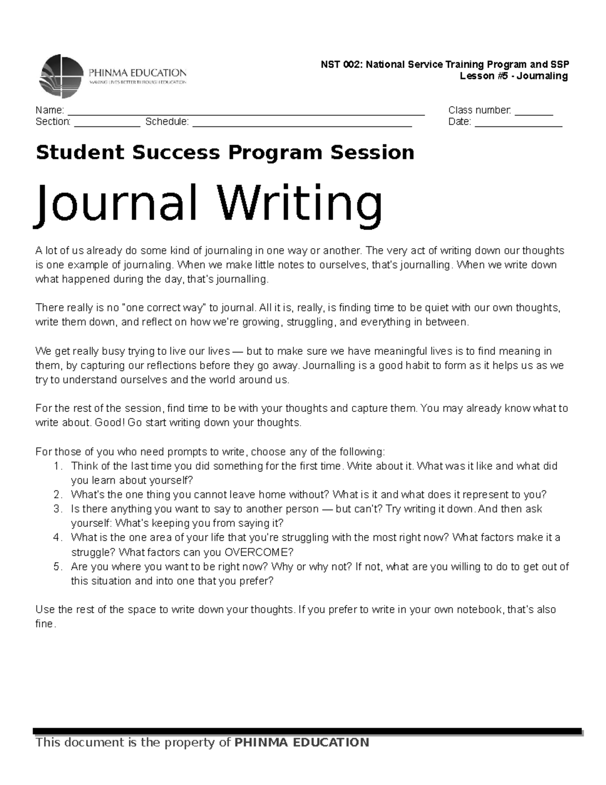 SAS 5-1 NST 002 Journal - asadasd - NST 002: National Service Training ...