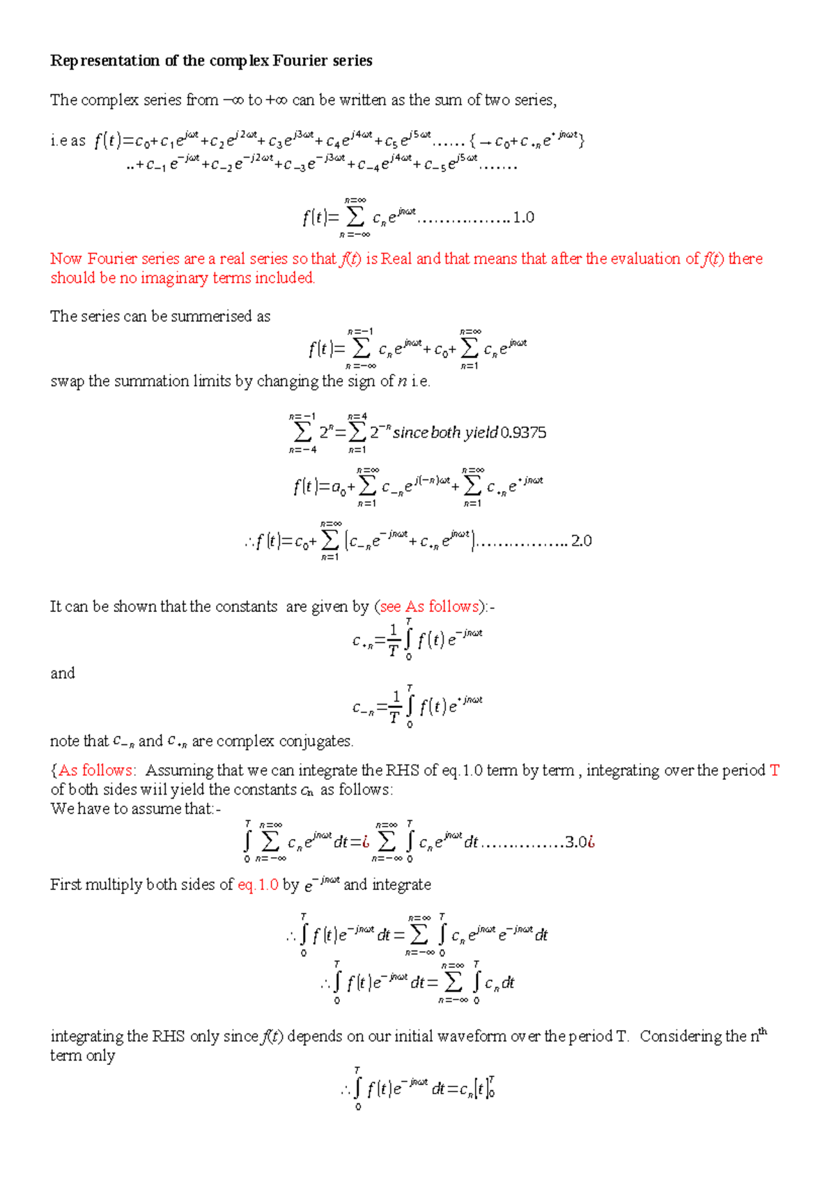 Representation of the complex Fourier series issue 1 - Representation ...