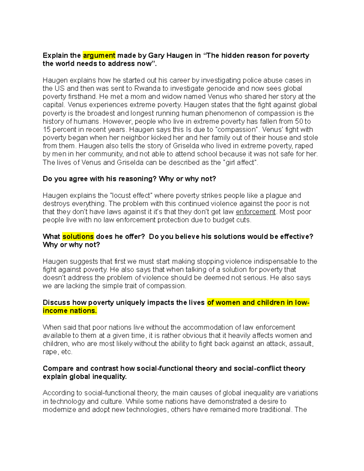 Module 7 pt2 - Social Problems assignment - Explain the argument made ...