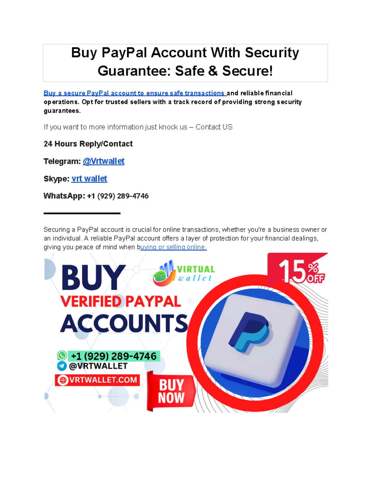 Buy Pay Pal account with security guarantee - Buy PayPal Account With ...