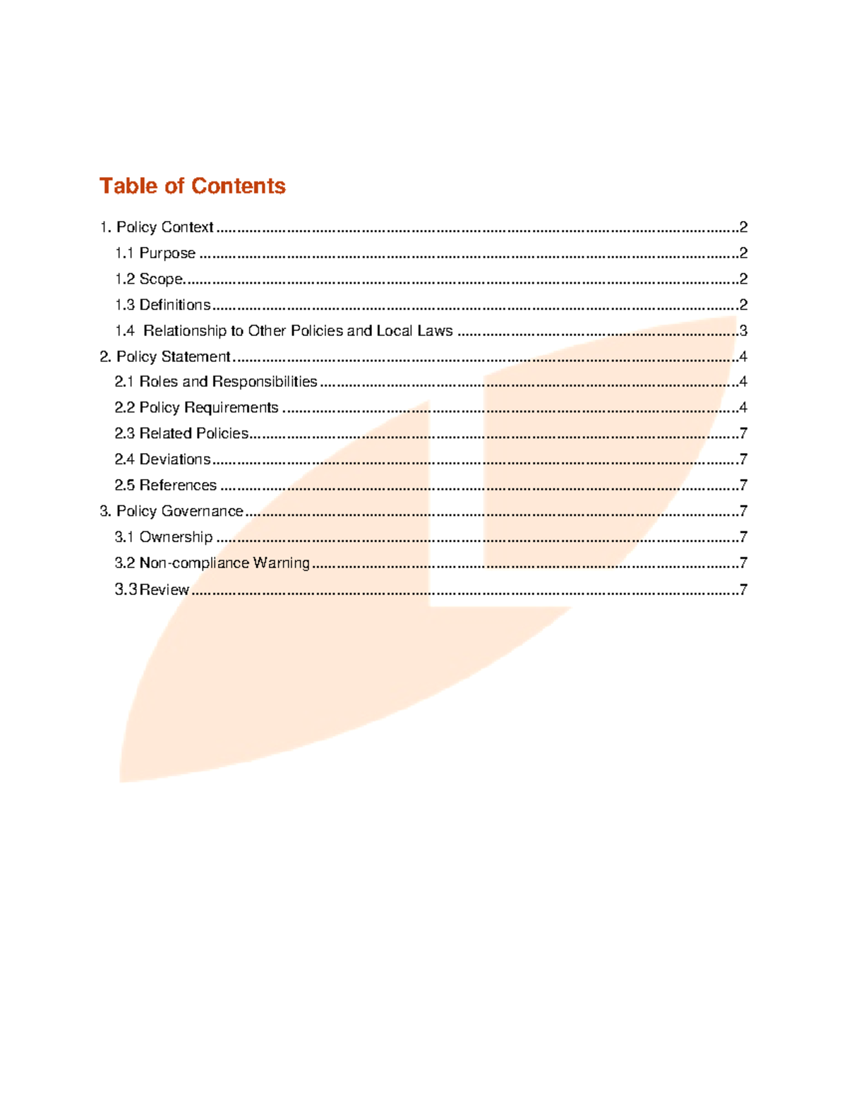 ANTI- Corruption Policy - Table of Contents Policy Context - Studocu