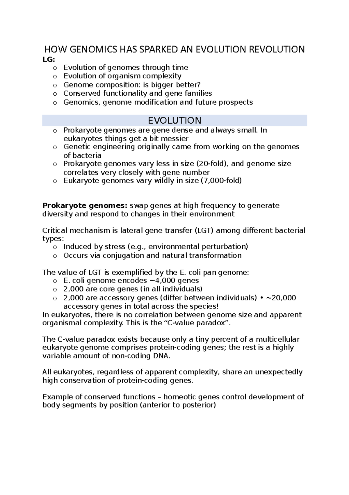 LEC- HOW Genomics HAS Sparked AN Evolution Revolution - HOW GENOMICS ...