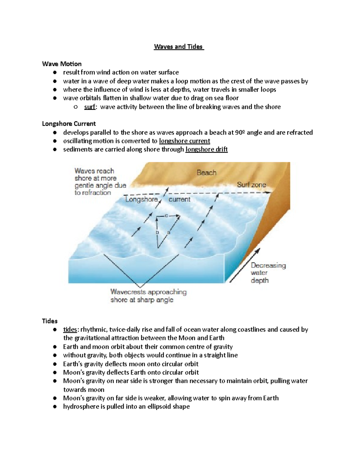 25. Waves & Tides - Waves and Tides Wave Motion result from wind action ...