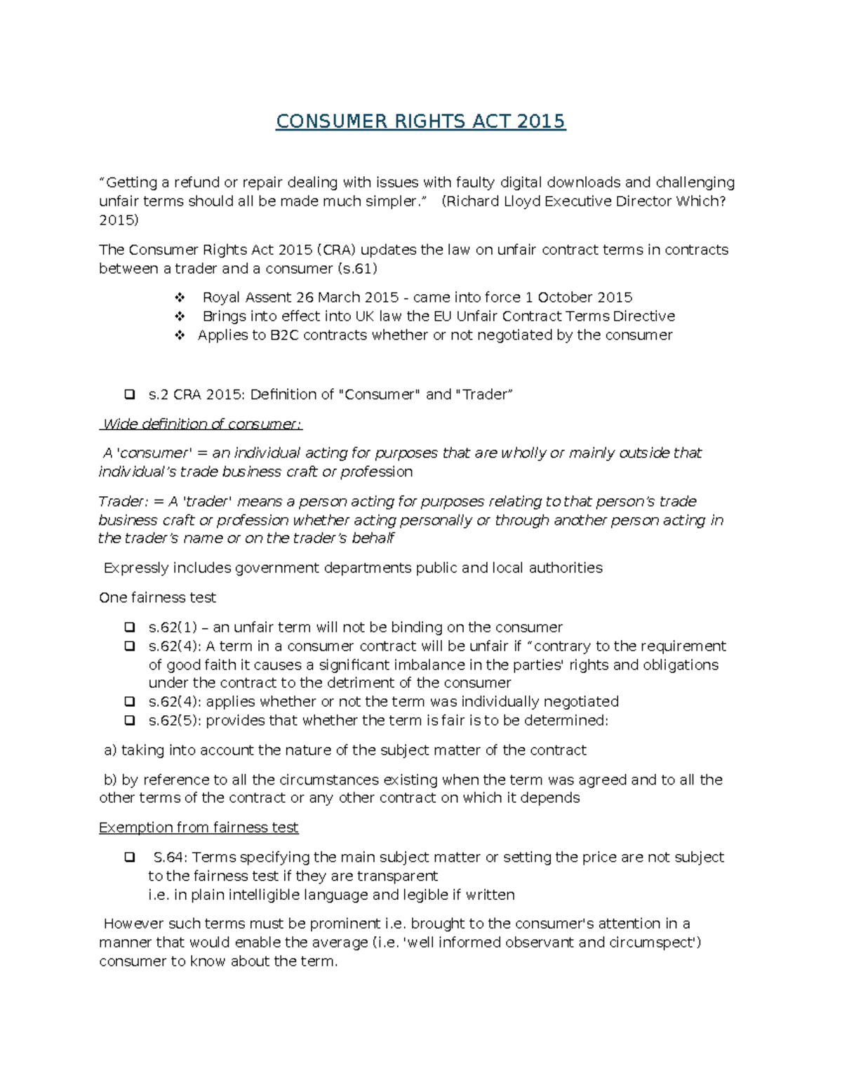 Consumer rights acts - CONSUMER RIGHTS ACT 2015 “Getting a refund or ...