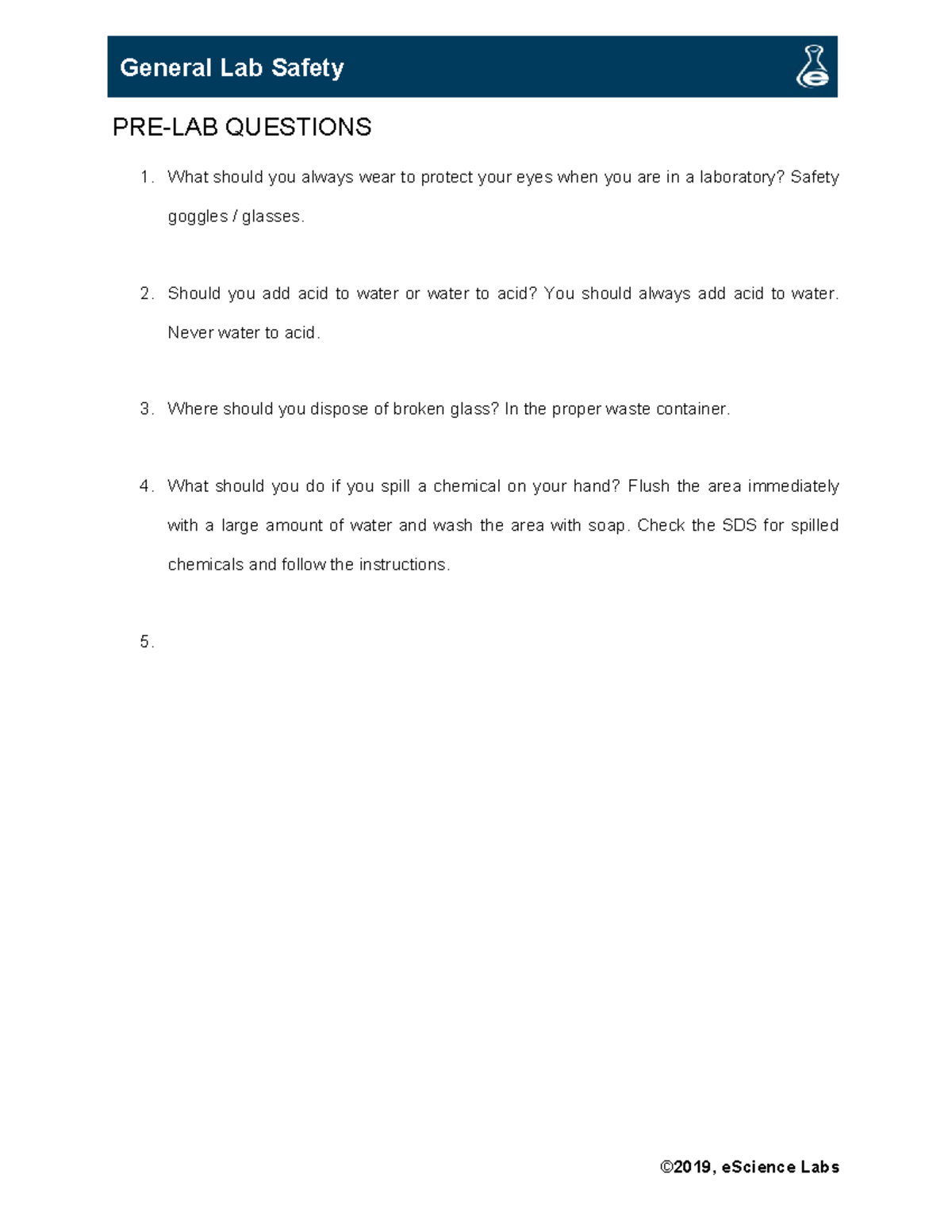 IB 1201 L02 Gen Lab Safety - General Lab Safety PRE-LAB QUESTIONS 1 ...