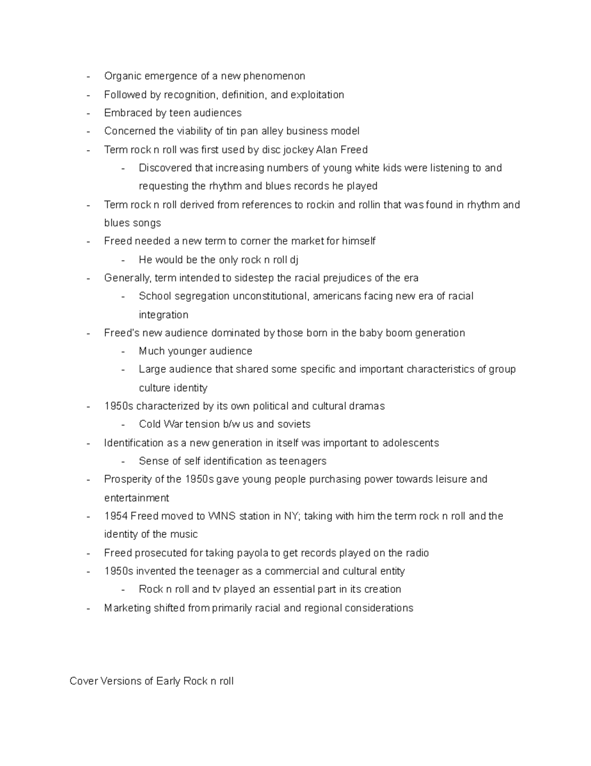 Rise of Rock and Roll - Rise of Rock and Roll - Organic emergence of a ...