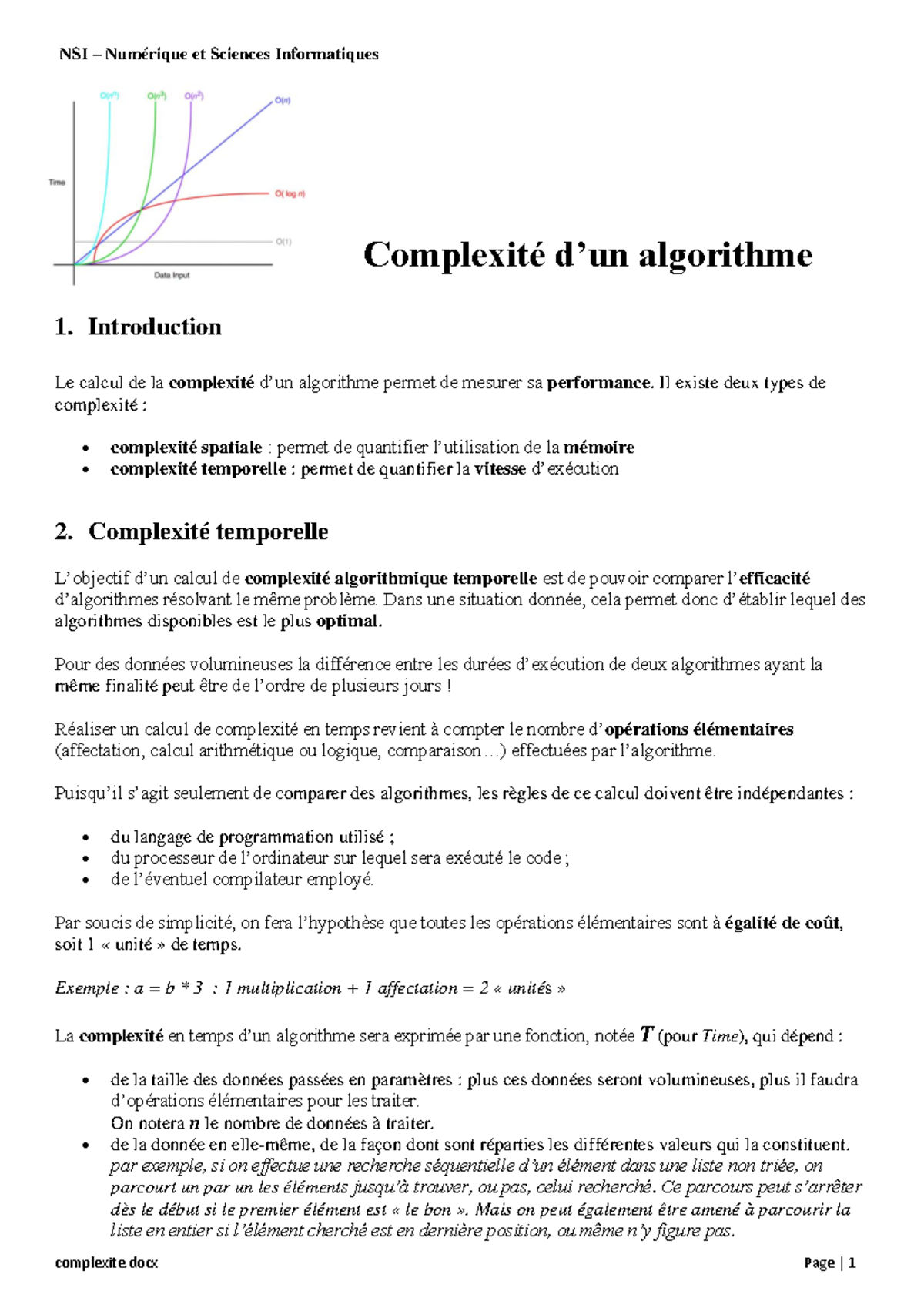 Complexite eleve - zzz - NSI – Numérique et Sciences Informatiques ...