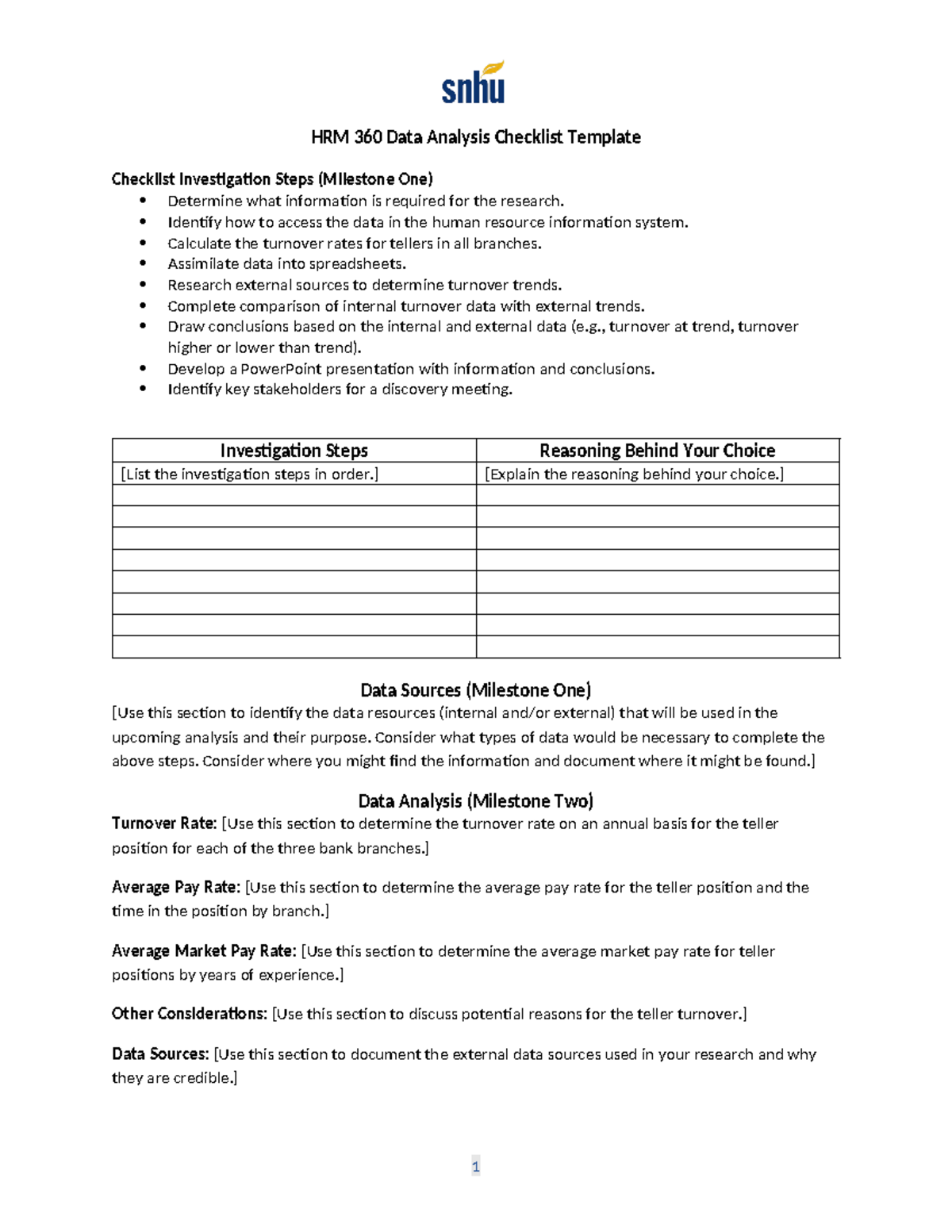 HRM 360 Data Analysis Checklist Template - HRM 360 Data Analysis ...