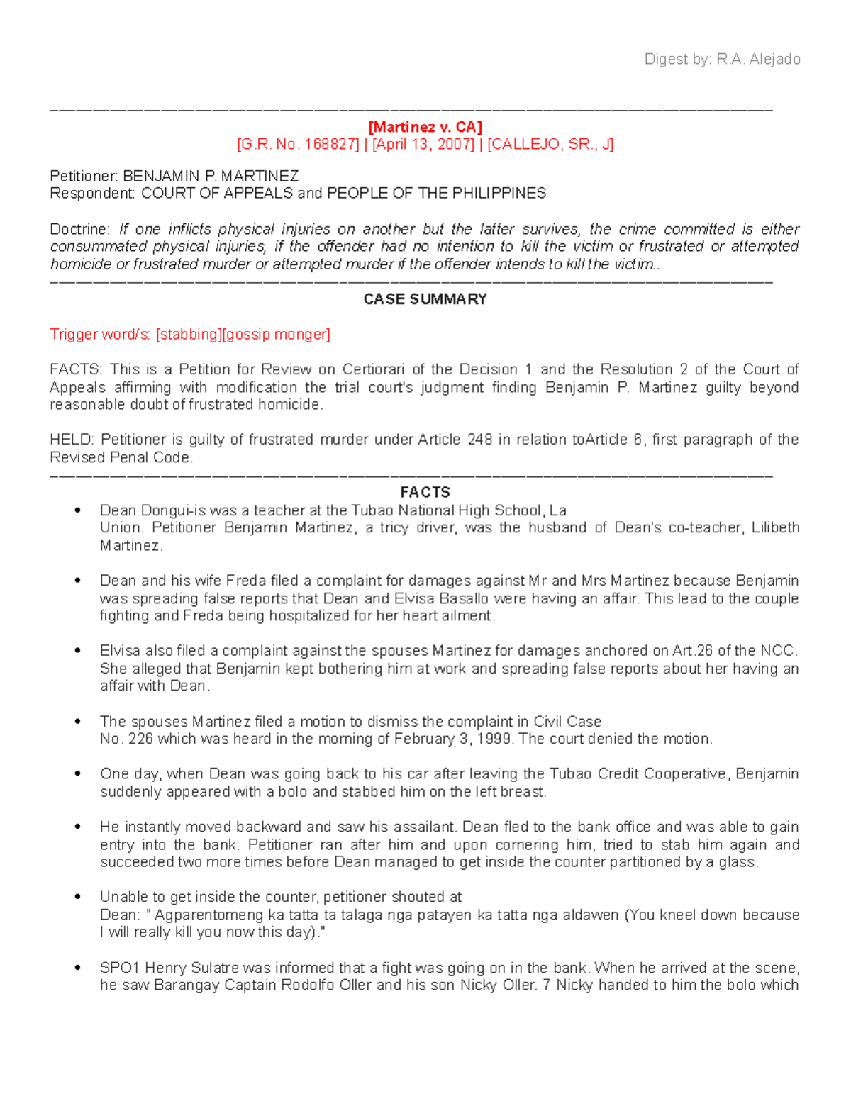 US vs AH Chong - Case Digest - Digest by: R. Alejado - Studocu