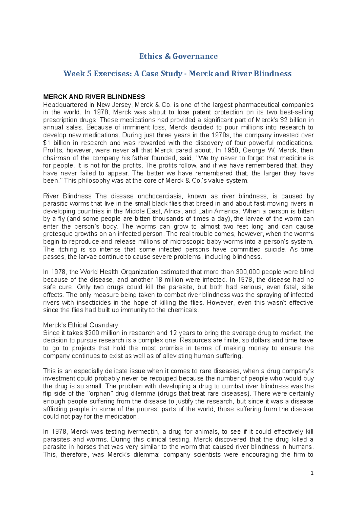 Week 5 Exercise - Lecture notes 5 - Ethics & Governance Week 5 ...