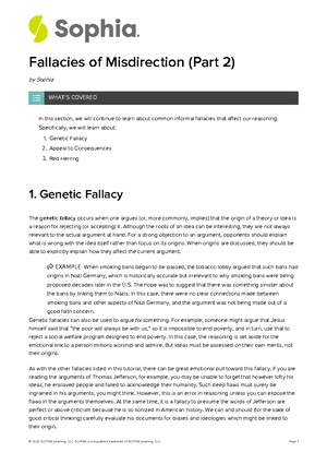 Unit 1 - Milestone 1 - 1 CONCEPT → Fallacies of Irrelevance (Part 1) 14 ...