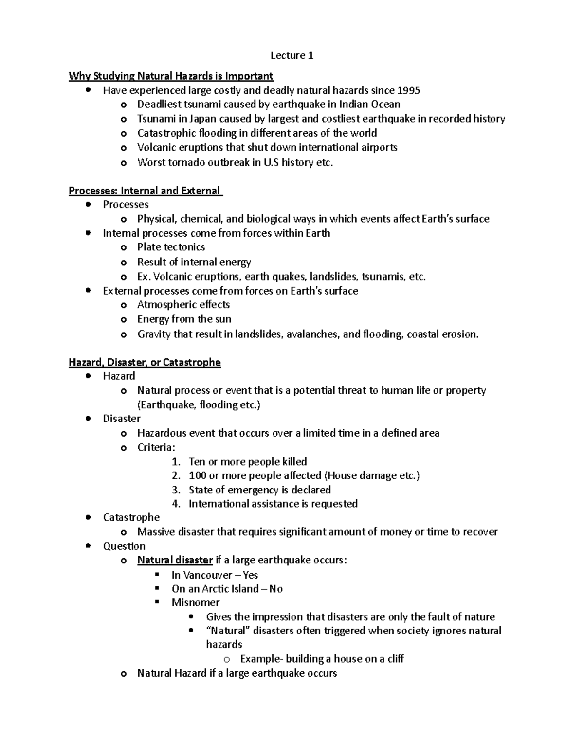 Lecture 1 - Online Natural Disasters course - Why Studying Natural ...